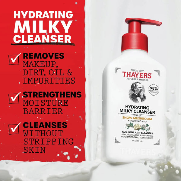 Thayers Face Care Hydrating Milky Cleanser with Snow Mushroom, 8 fl oz ...